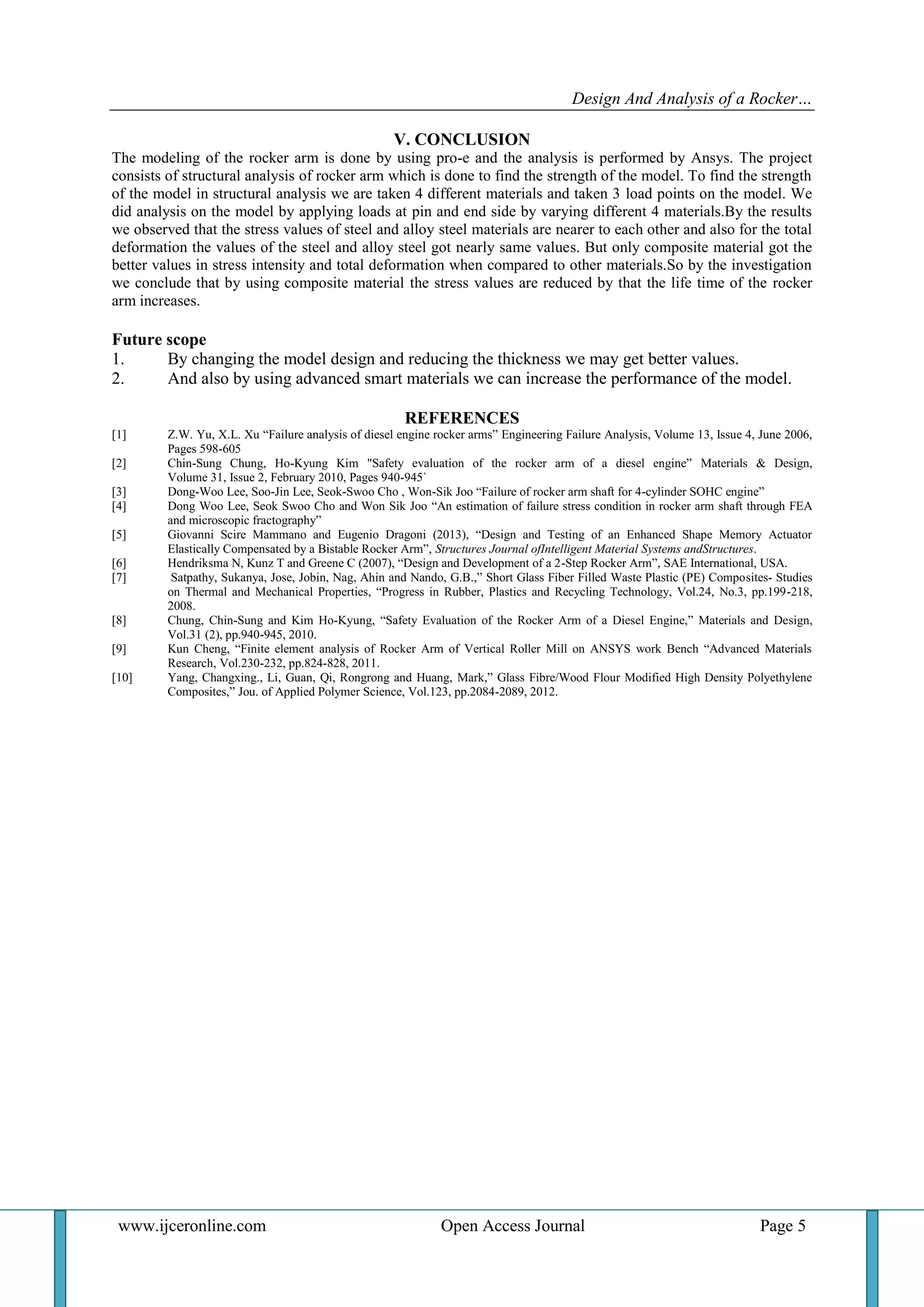 Design And Analysis of a Rocker Arm | PDF