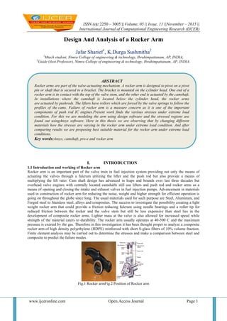 Design And Analysis of a Rocker Arm | PDF