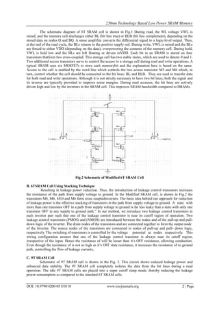 250nm Technology Based Low Power SRAM Memory | PDF | Data Storage and Warehousing | Computing