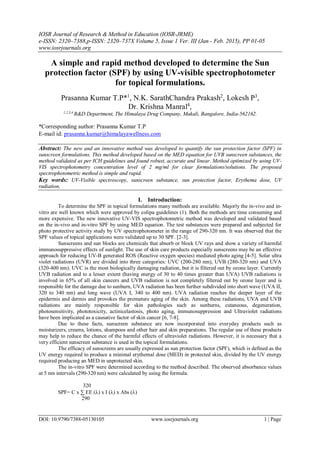 A simple and rapid method developed to determine the Sun protection ...