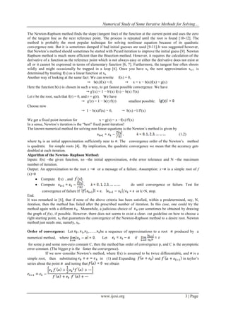 Numerical Study of Some Iterative Methods for Solving Nonlinear Equations | PDF