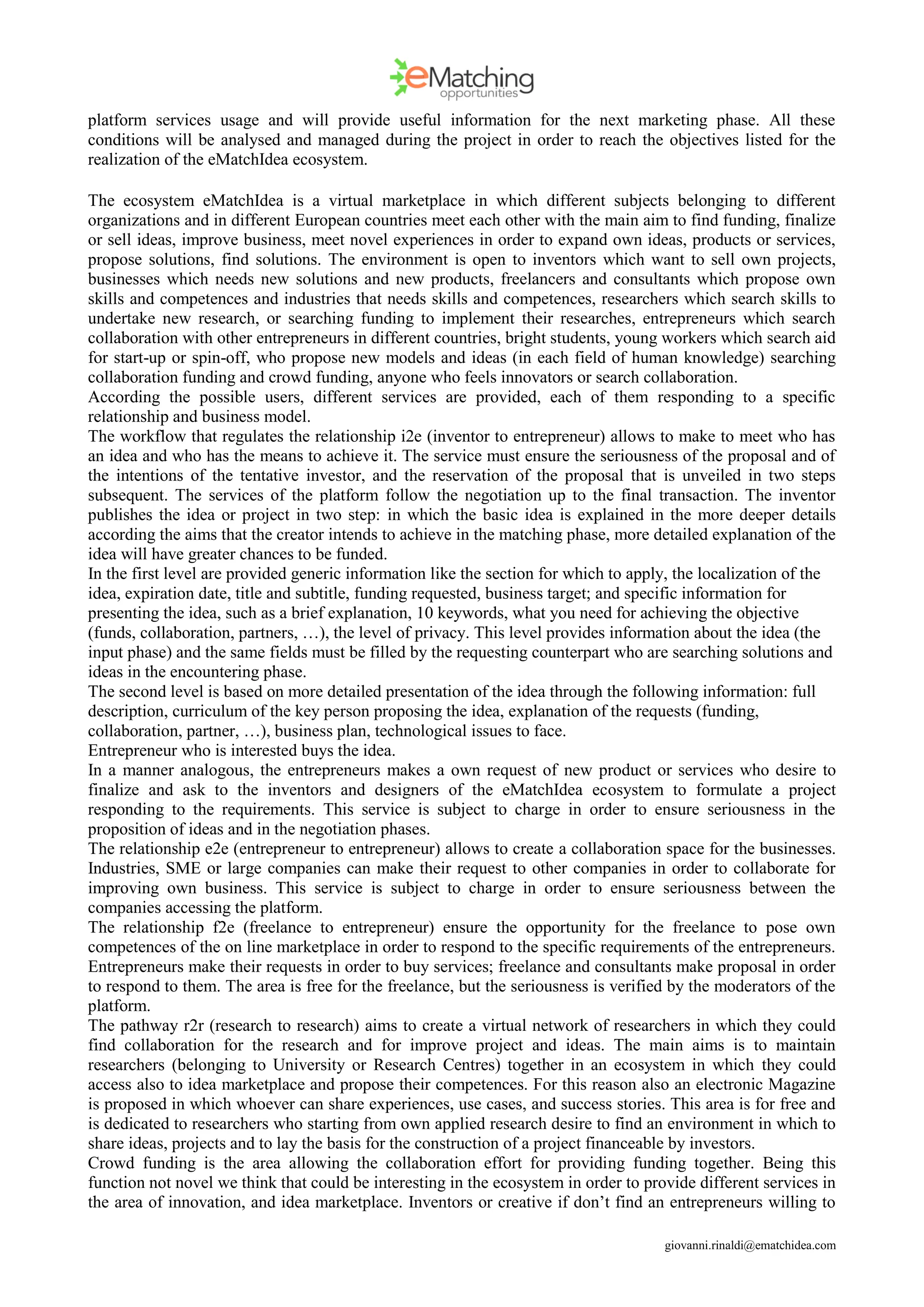 eMatchIdea presentation & schema | PDF