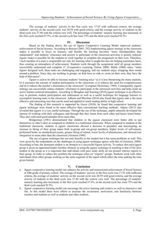 Improving Students’ Achievement of Social Science By Using Jigsaw ...