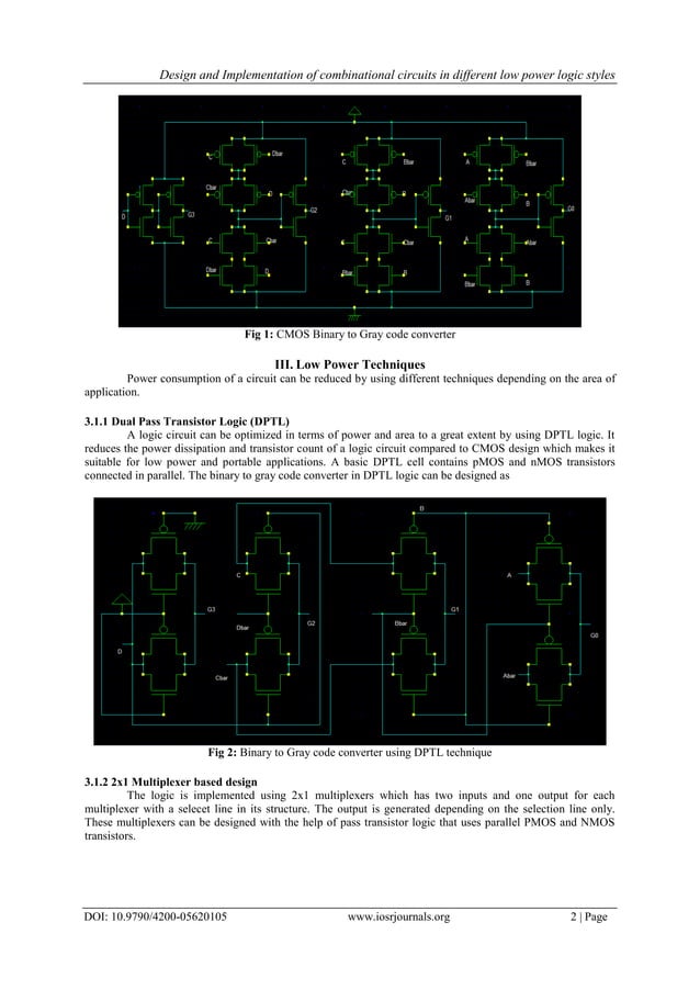 Design and Implementation of combinational circuits in different low power logic styles | PDF