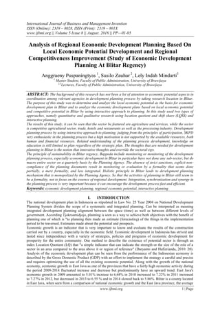 Analysis of Regional Economic Development Planning Based On Local ...