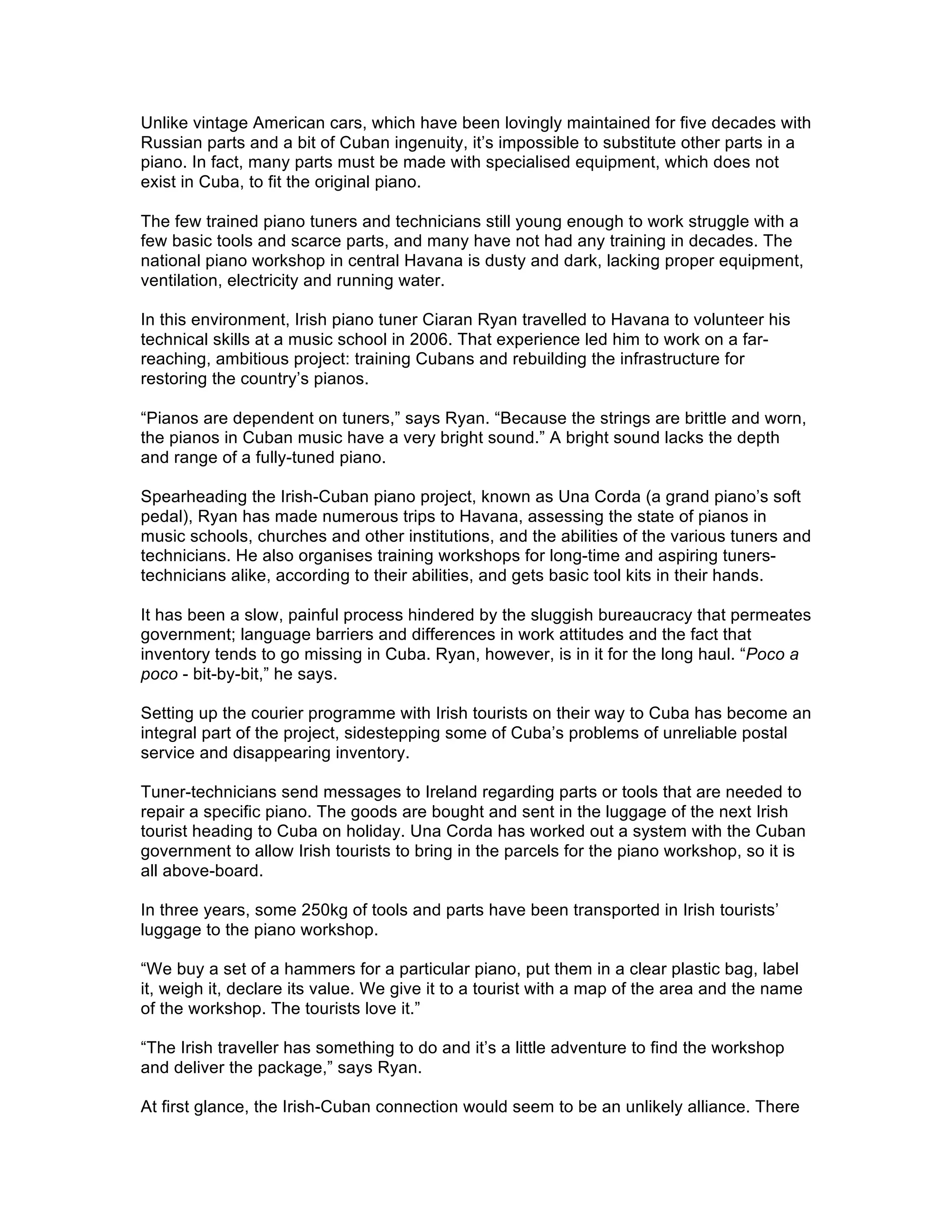 UK songlines cuba piano tuners | PDF