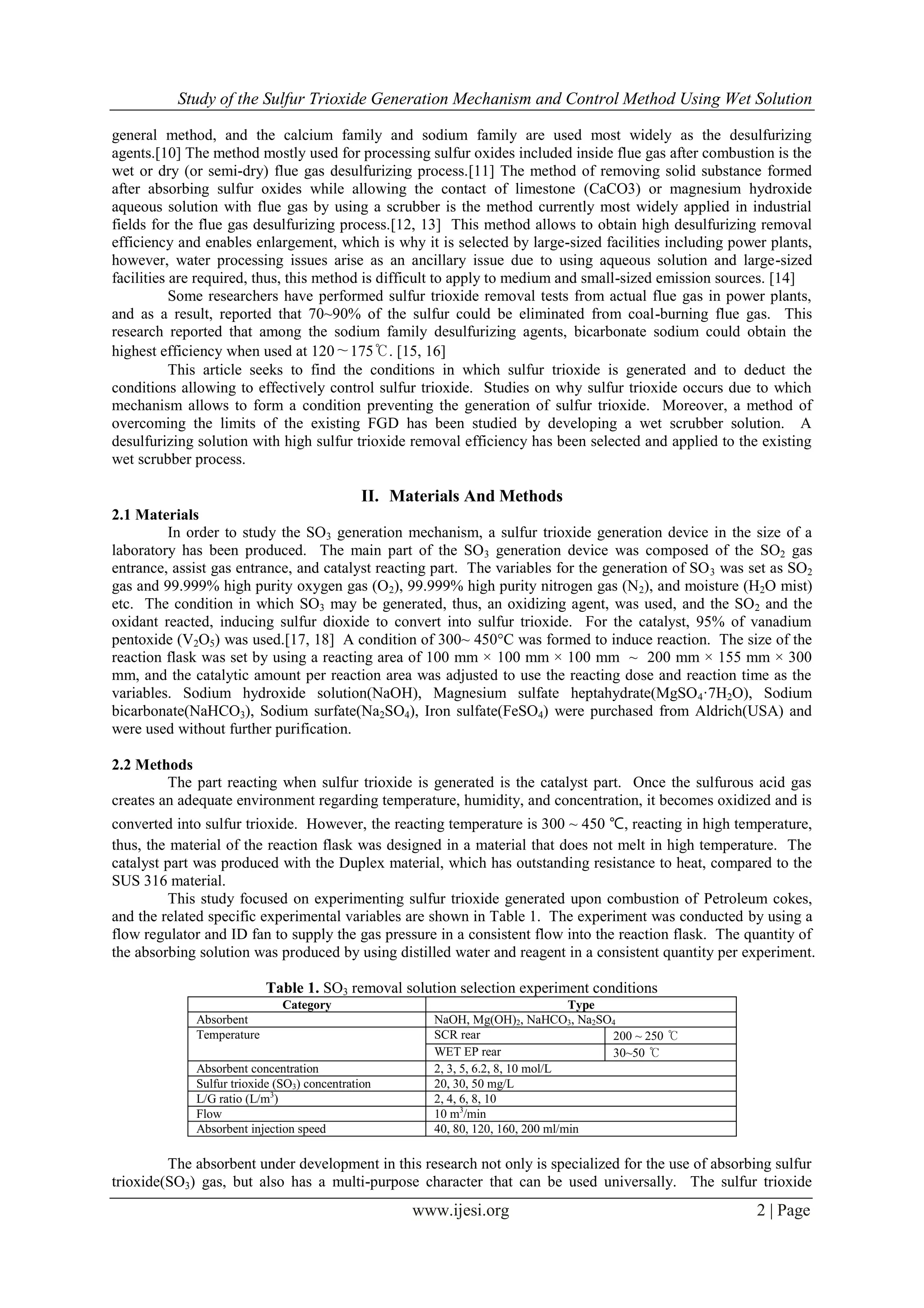 Study of the Sulfur Trioxide Generation Mechanism and Control Method ...