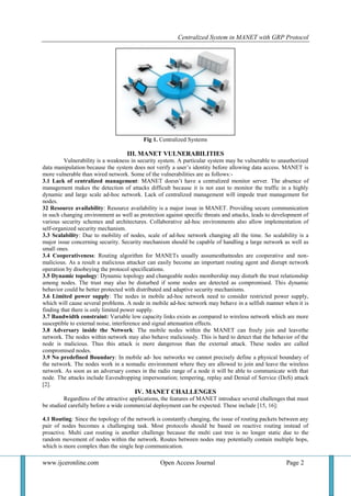 Centralized System in MANET with GRP Protocol | PDF