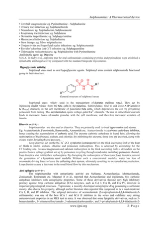 Sulphonamides: A Pharmaceutical Review | PDF