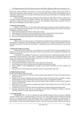 The Implementation of Curriculum Innovation and Islamic Religious Education Learning At Al Azhar ...