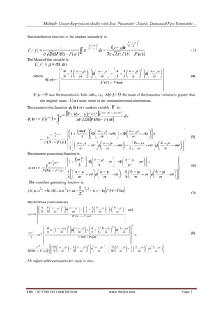 Multiple Linear Regression Model with Two Parameter Doubly Truncated New Symmetric Distributed ...