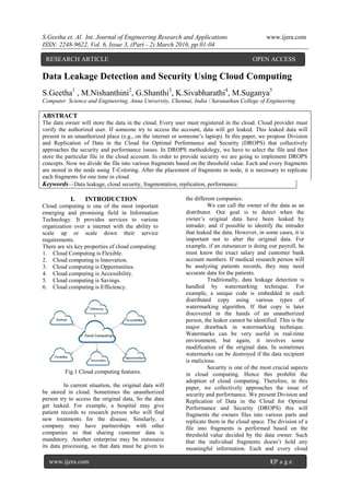 Data Leakage Detection and Security Using Cloud Computing | PDF | Cloud Computing | Internet