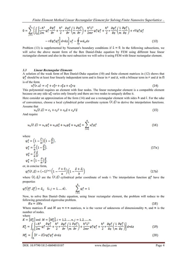Finite Element Method Linear Rectangular Element for Solving Finite Nanowire Superlattice ...