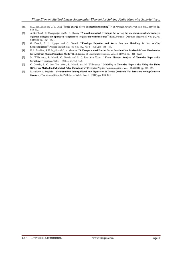 Finite Element Method Linear Rectangular Element For Solving Finite Nanowire Superlattice
