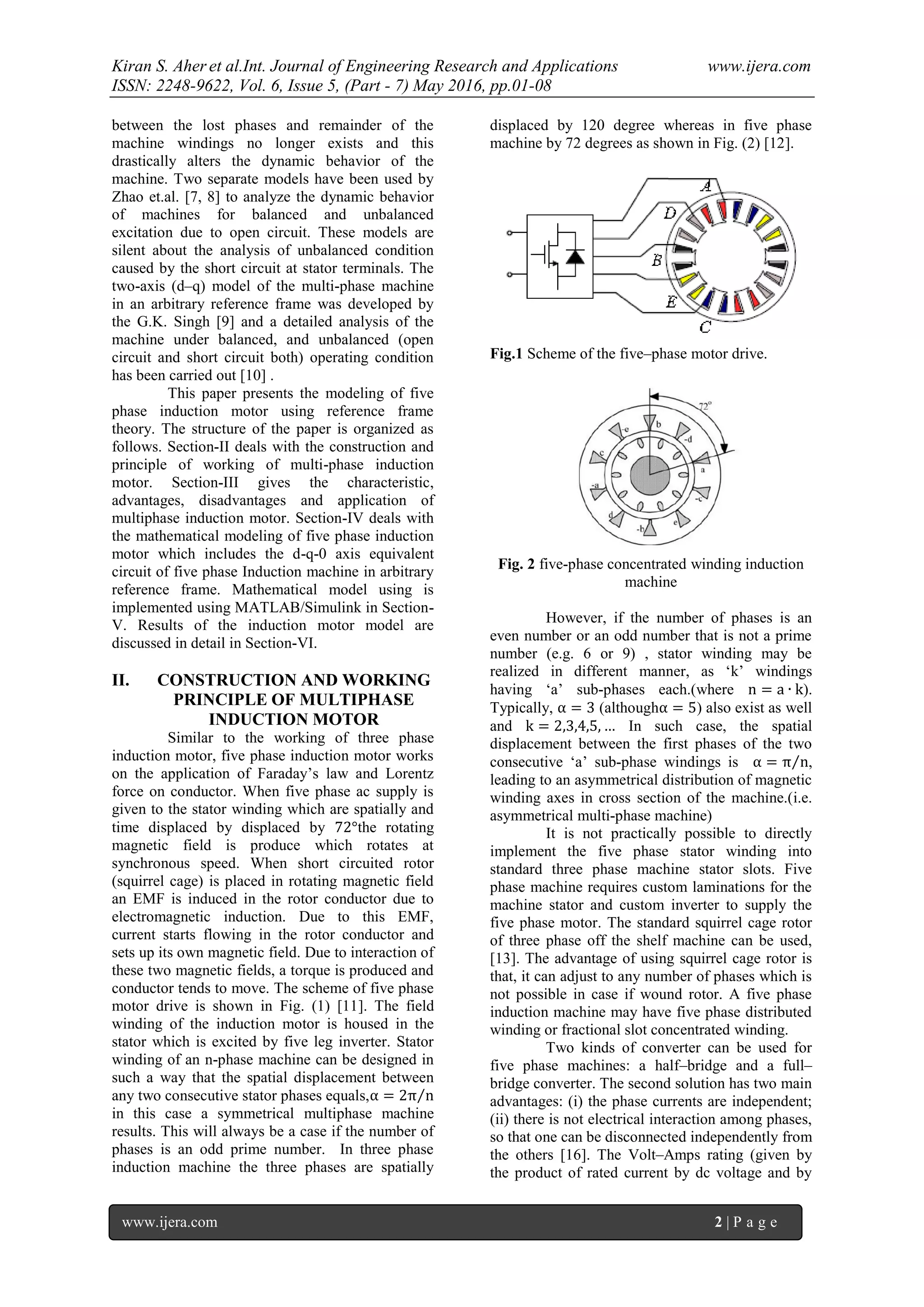 Modeling and Simulation of Five Phase Induction Motor using MATLAB ...