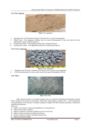 Experimental Study on Gypsum as Binding Material and Its Properties | PDF