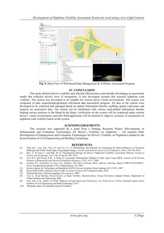 Development of Nighttime Visibility Assessment System for road using a ...