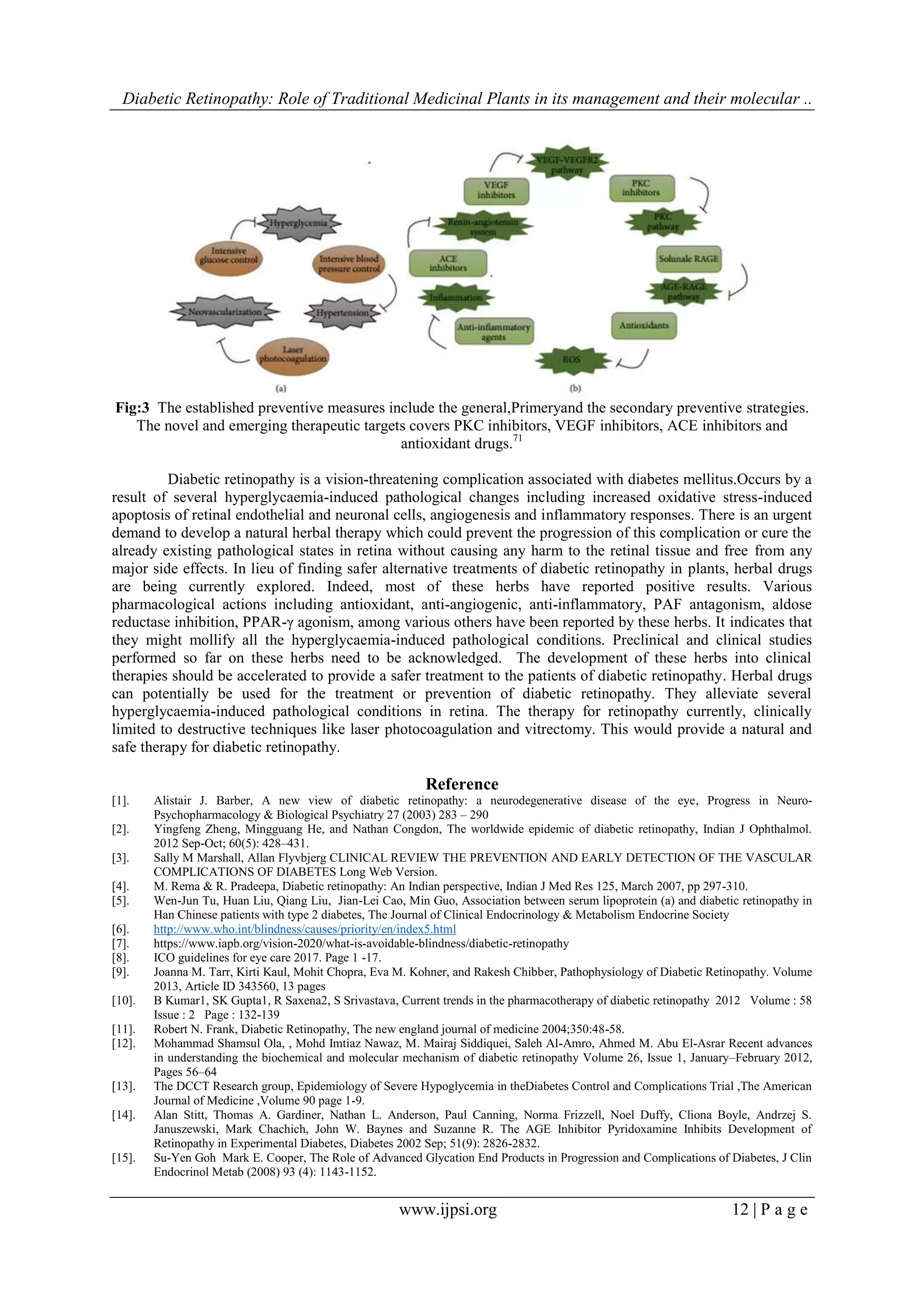 Diabetic Retinopathy: Role of Traditional Medicinal Plants in its ...