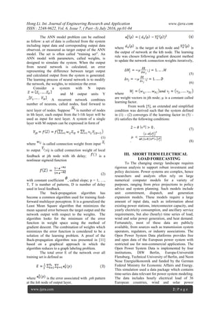 Short Term Electrical Load Forecasting by Artificial Neural Network | PDF