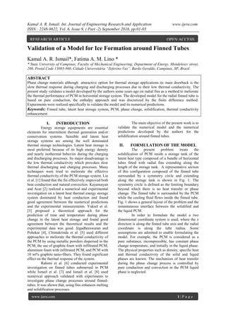Validation of a Model for Ice Formation around Finned Tubes | PDF