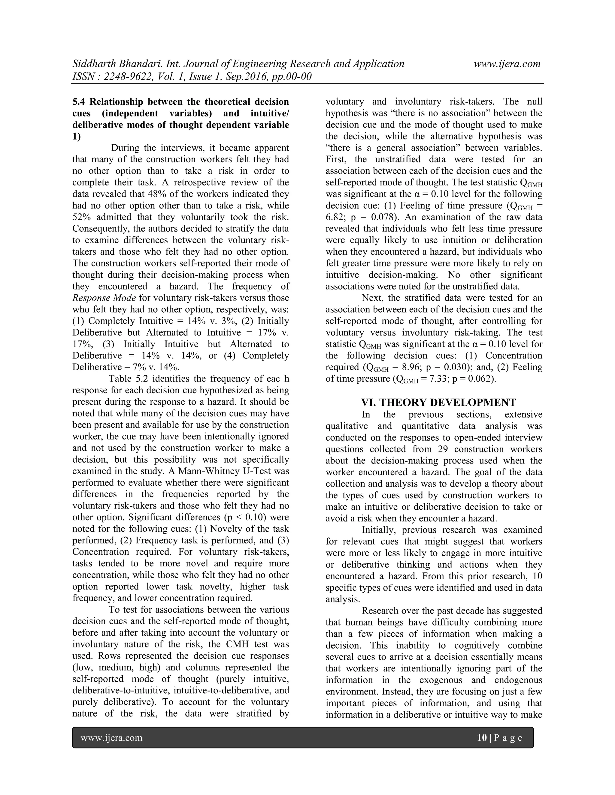 Understanding Construction Workers’ Risk Decisions Using Cognitive ...