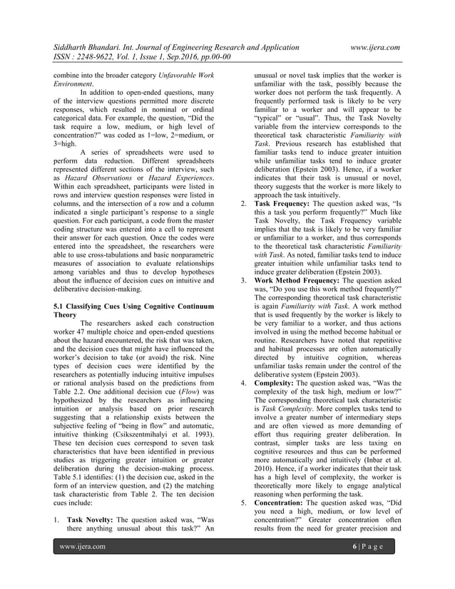 Understanding Construction Workers’ Risk Decisions Using Cognitive ...
