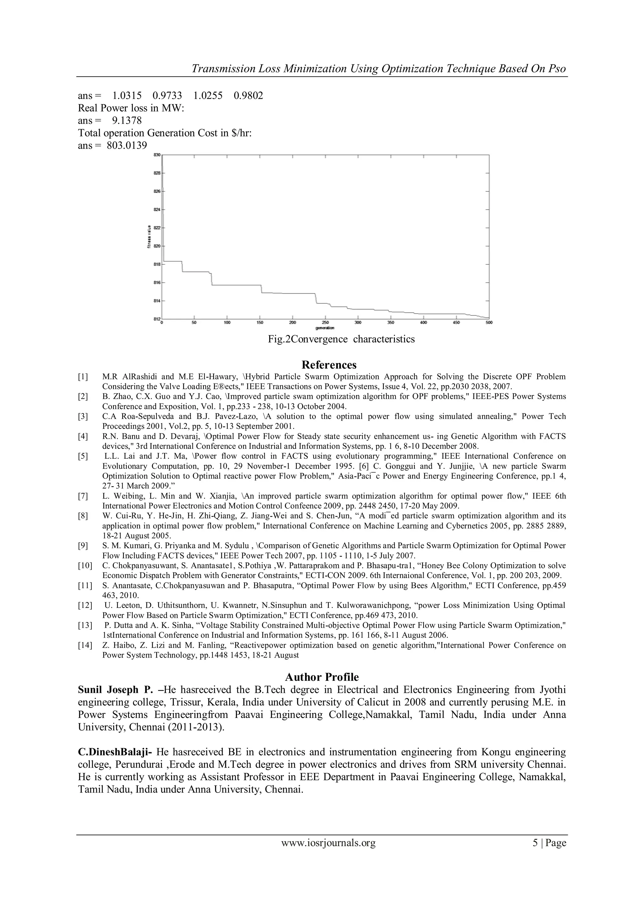 Transmission Loss Minimization Using Optimization Technique Based On Pso | PDF