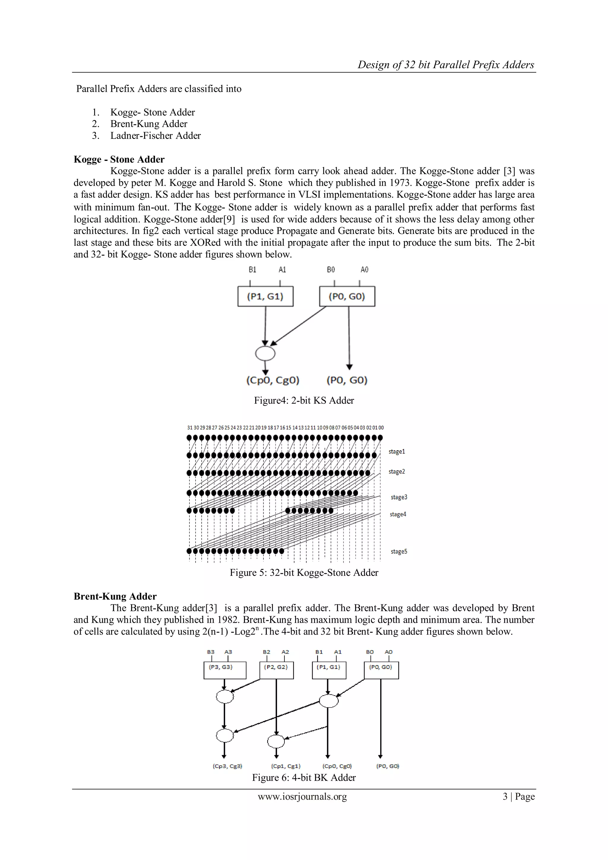 Design of 32 bit Parallel Prefix Adders | PDF