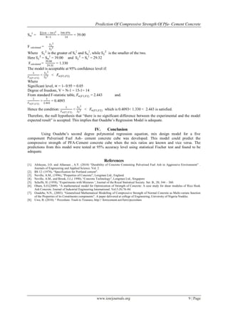Prediction of Compressive Strength of PFA- Cement Concrete | PDF | Web ...