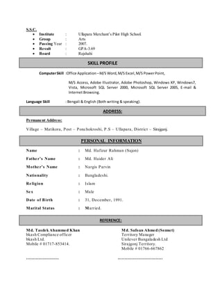 CV Md. Hafizur Rahman Sujon | DOCX