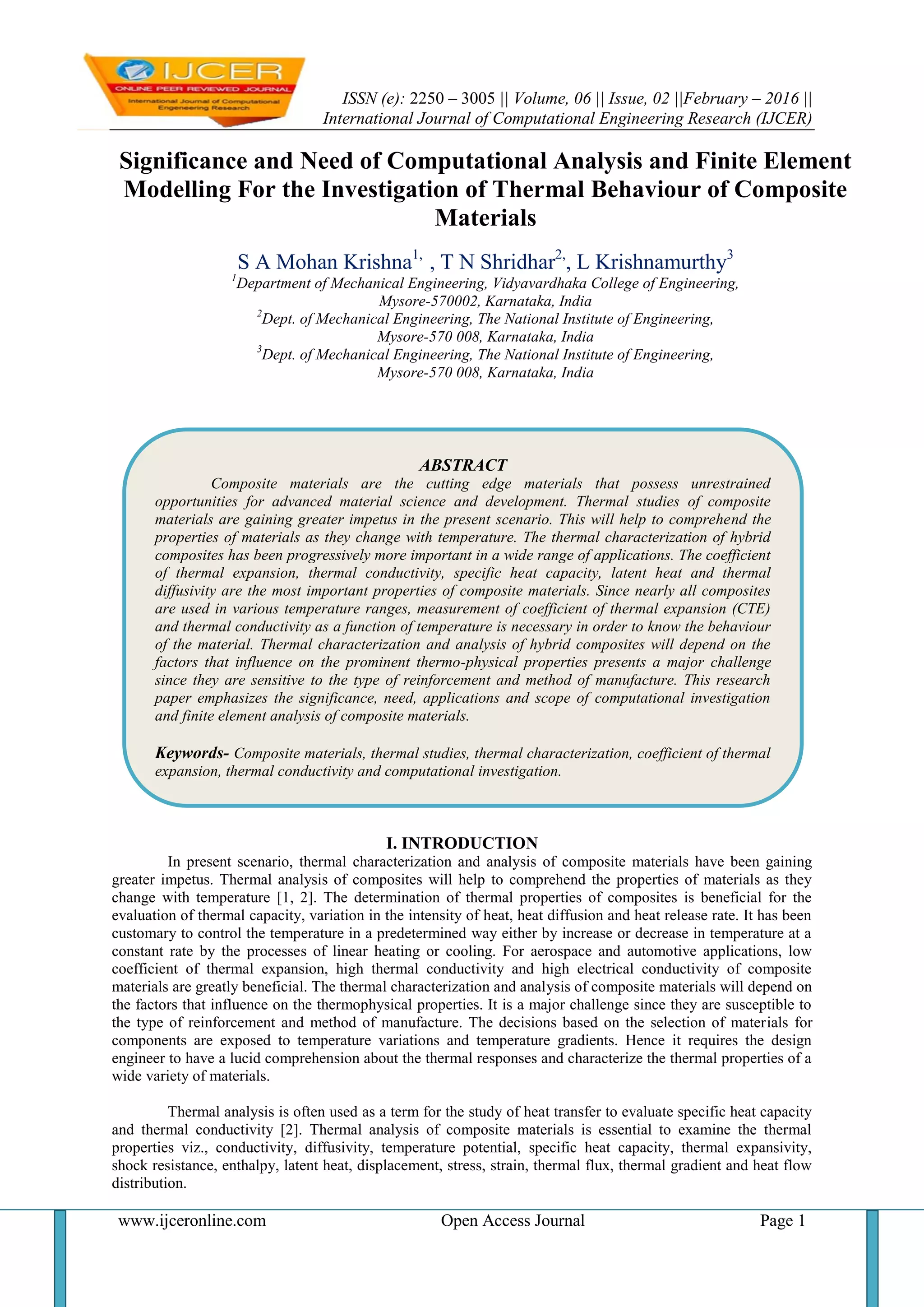 Significance And Need Of Computational Analysis And Finite Element