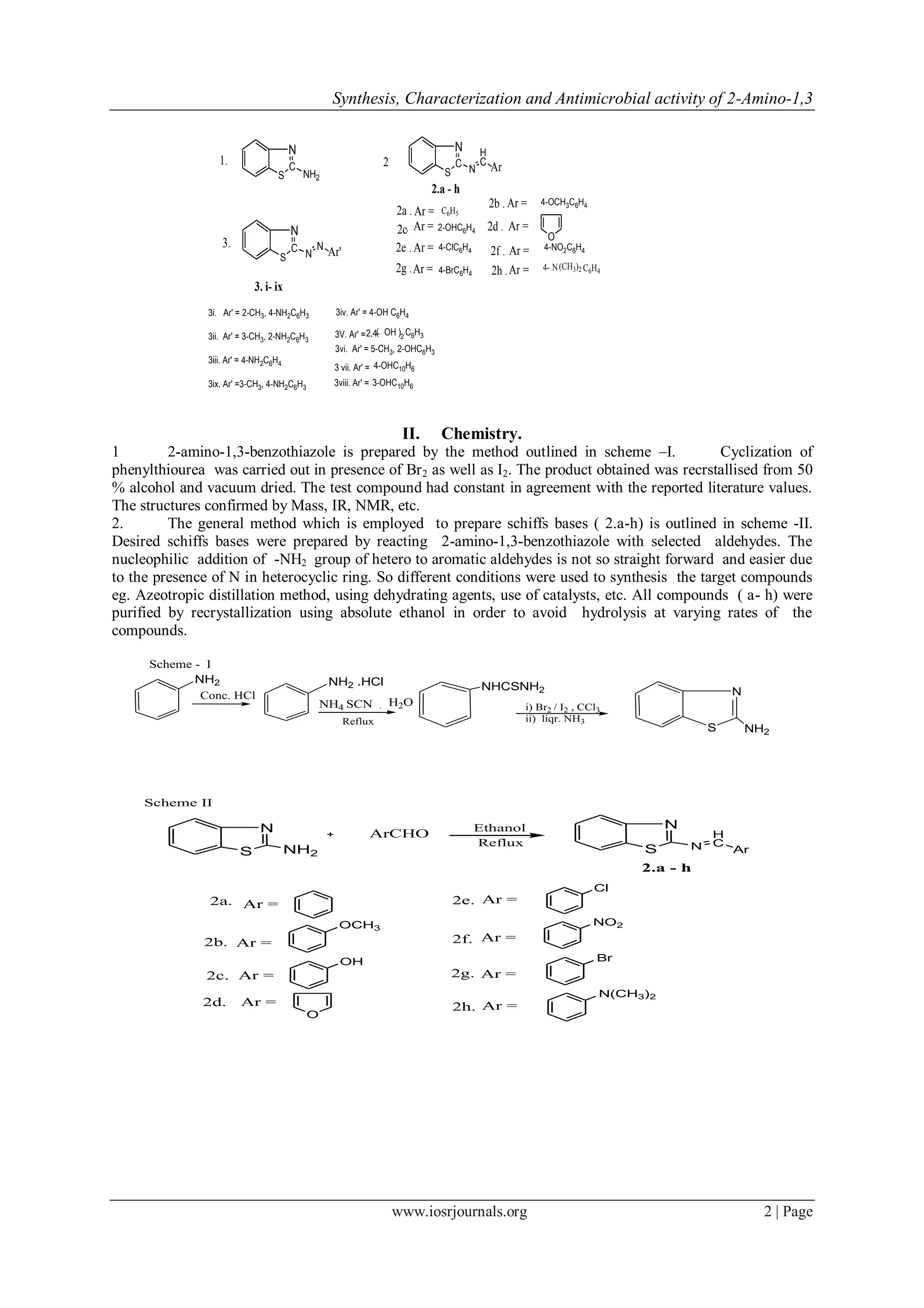 Synthesis, Characterization and Antimicrobial activity of 2-Amino-1,3 ...