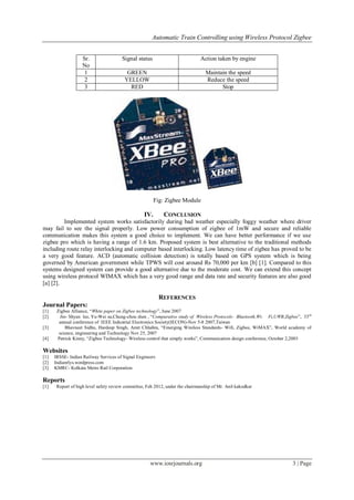 Automatic Controlling Of Train Using Wireless Protocol Zigbee | PDF