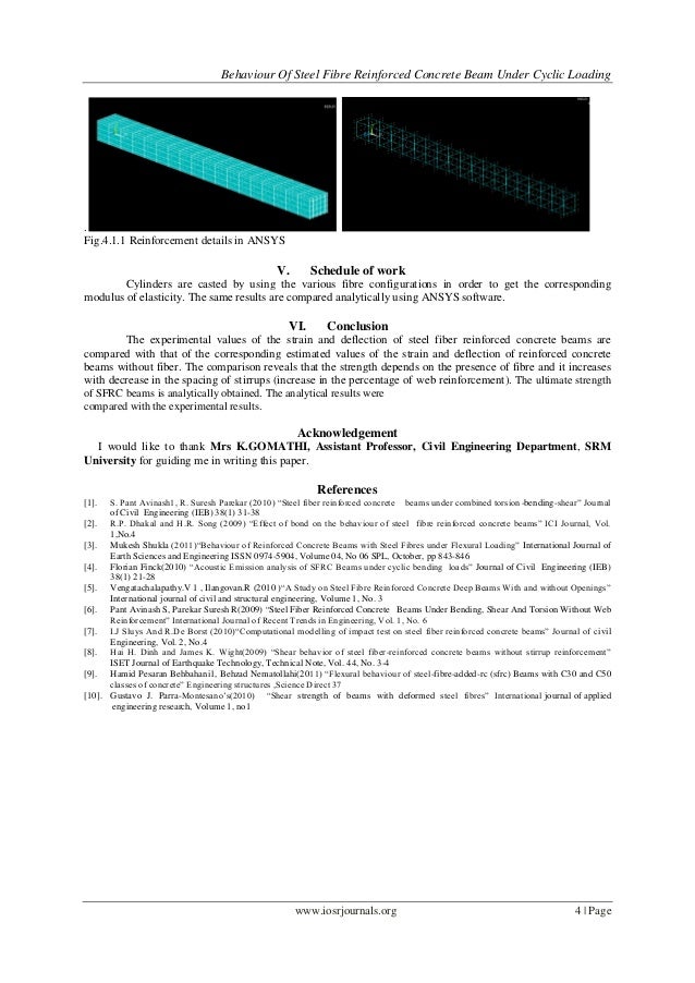 Behaviour of Steel Fibre Reinforced Concrete Beam under Cyclic Loading Behaviour of Steel Fibre Reinforced Concrete Beam under Cyclic Loading