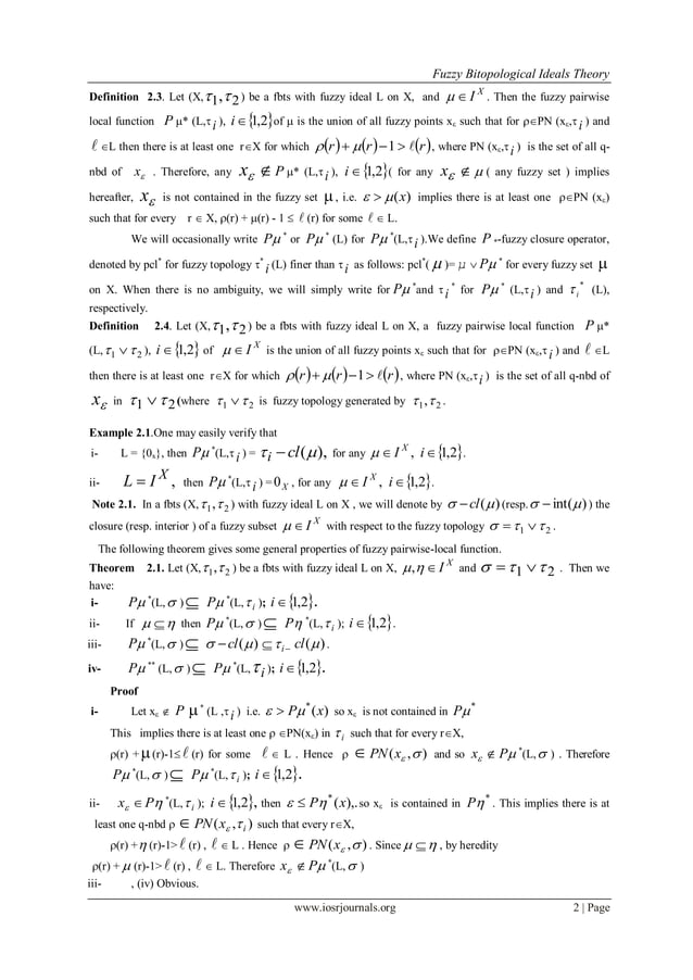 Fuzzy Bitopological Ideals Spaces | PDF