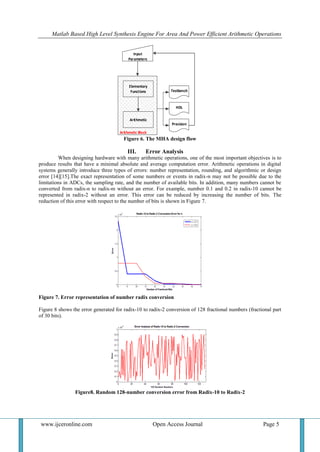 Matlab Based High Level Synthesis Engine for Area And Power Efficient Arithmetic Operations | PDF