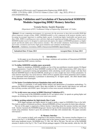 Design, Validation and Correlation of Characterized SODIMM Modules Supporting DDR3 Memory ...