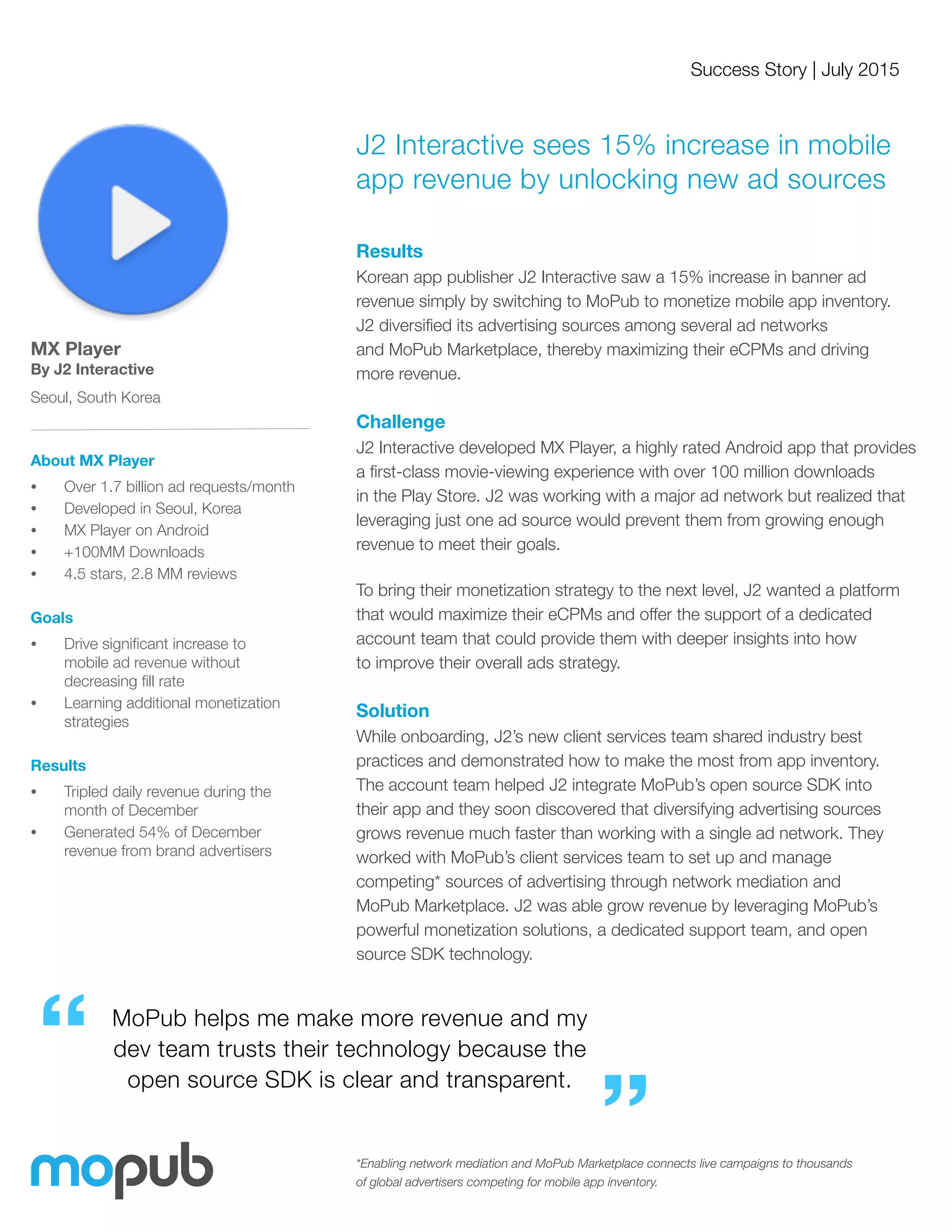 MoPub J2 Interactive Case Study | PDF