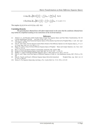 Matrix Transformations on Some Difference Sequence Spaces | PDF
