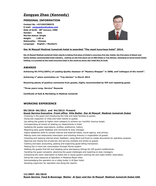 CV- Zongyao Kennedy Zhao | PDF