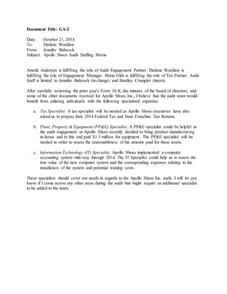 Audit II Apollo Case Final Project | DOCX
