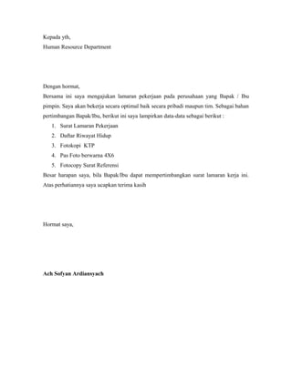 cv Sofyan malang | PDF