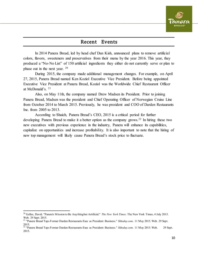 Panera Bread Comprehensive Final | PDF