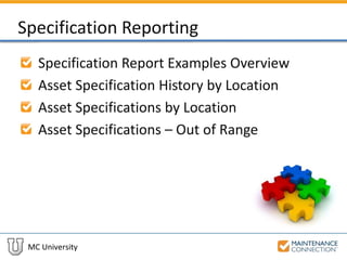 A06 - Overview of Asset Specifications (MCU) | PPT