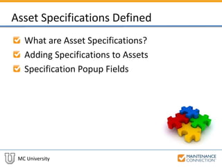 A06 - Overview of Asset Specifications (MCU) | PPT