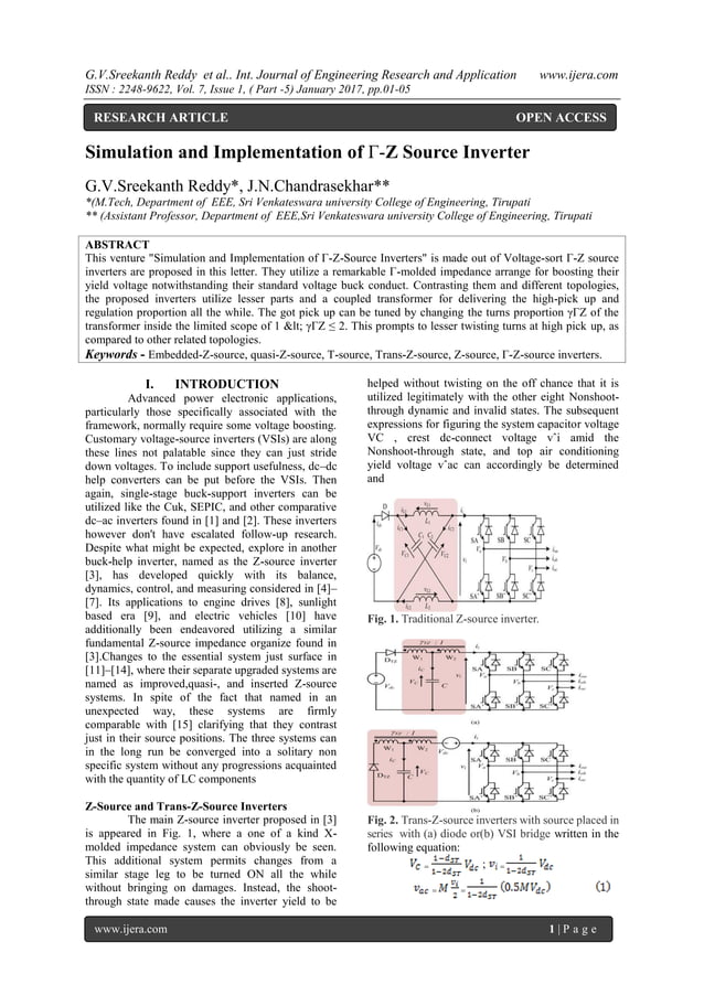 Simulation And Implementation Of Γ Z Source Inverter Pdf Technology