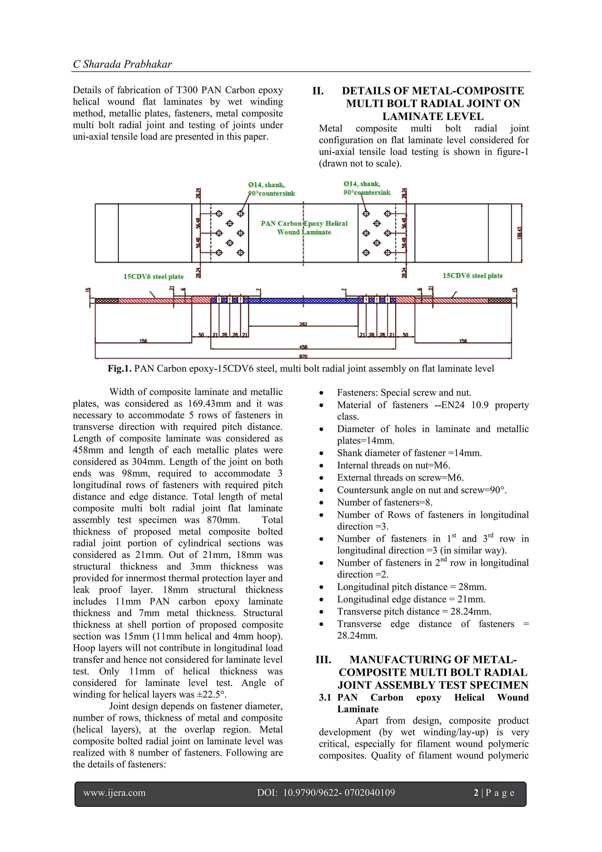 Experimental Evaluation of Metal Composite Multi Bolt Radial Joint on ...