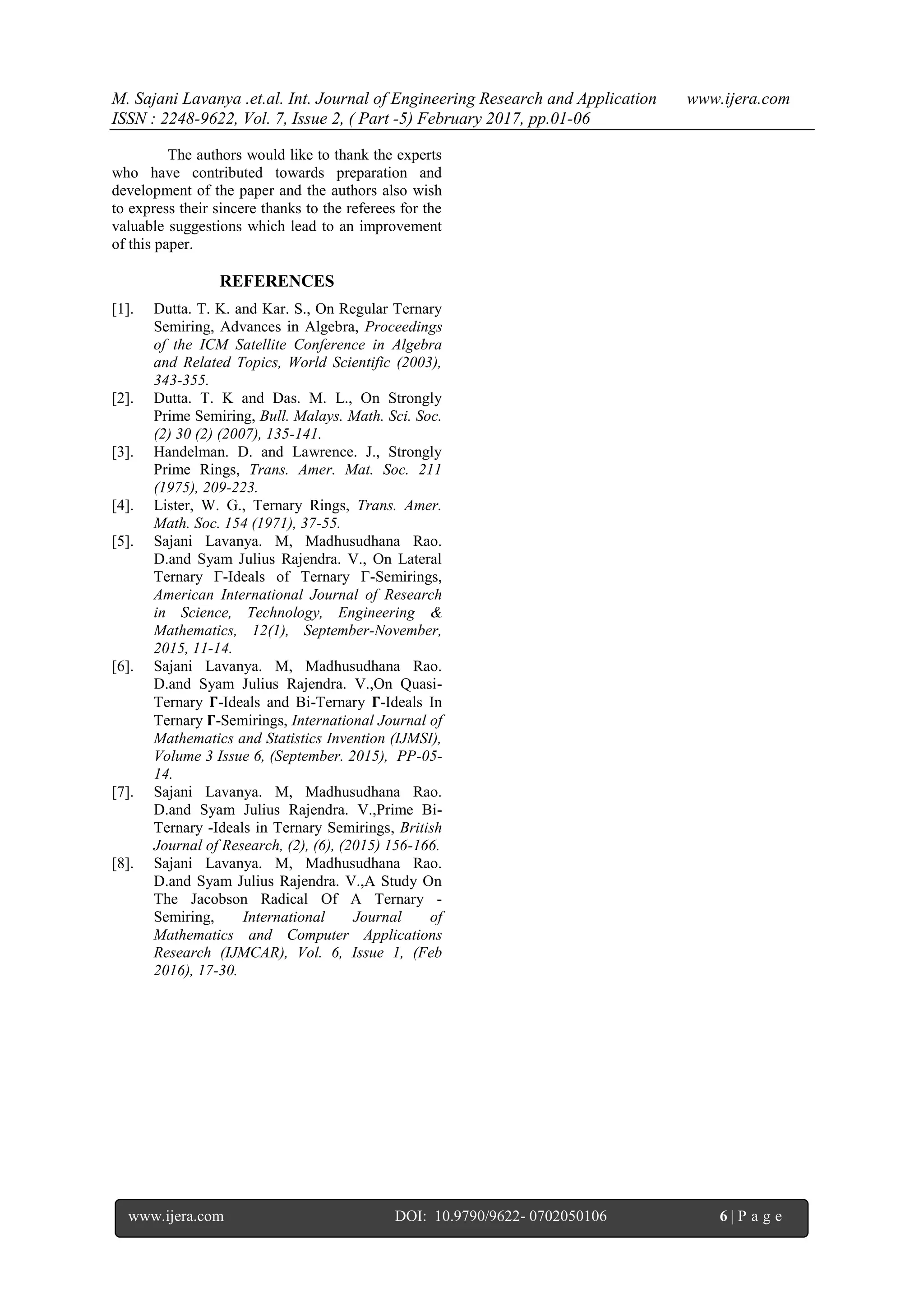 On Simple Ternary 횪-Semiring | PDF