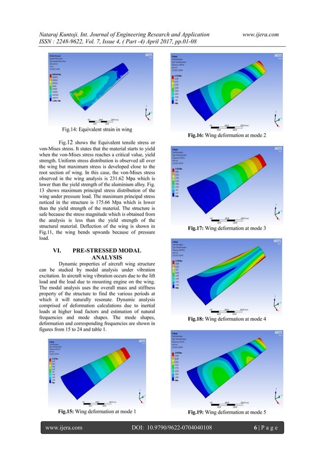Study of Aircraft Wing with Emphasis on Vibration Characteristics | PDF