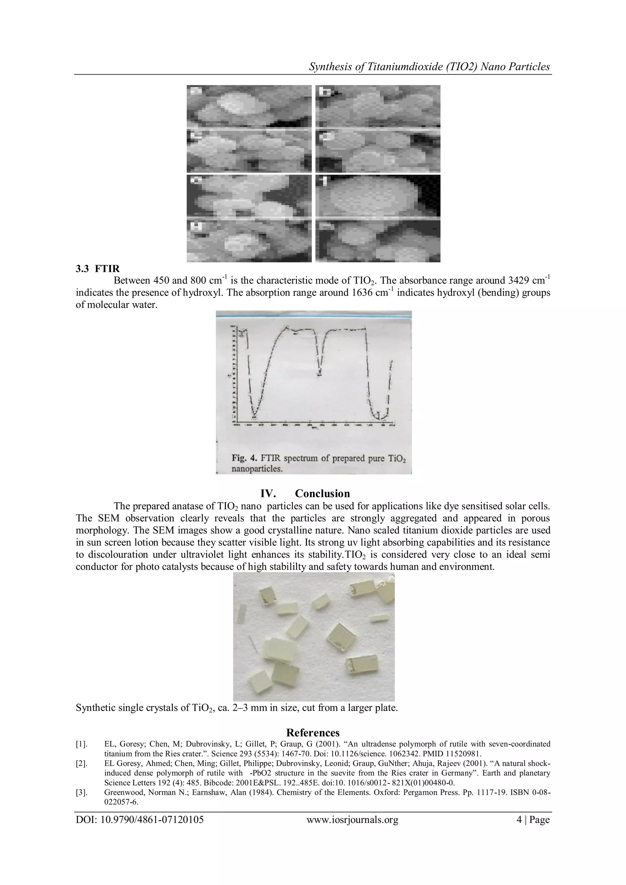Synthesis Of Titaniumdioxide Tio2 Nano Particles Pdf